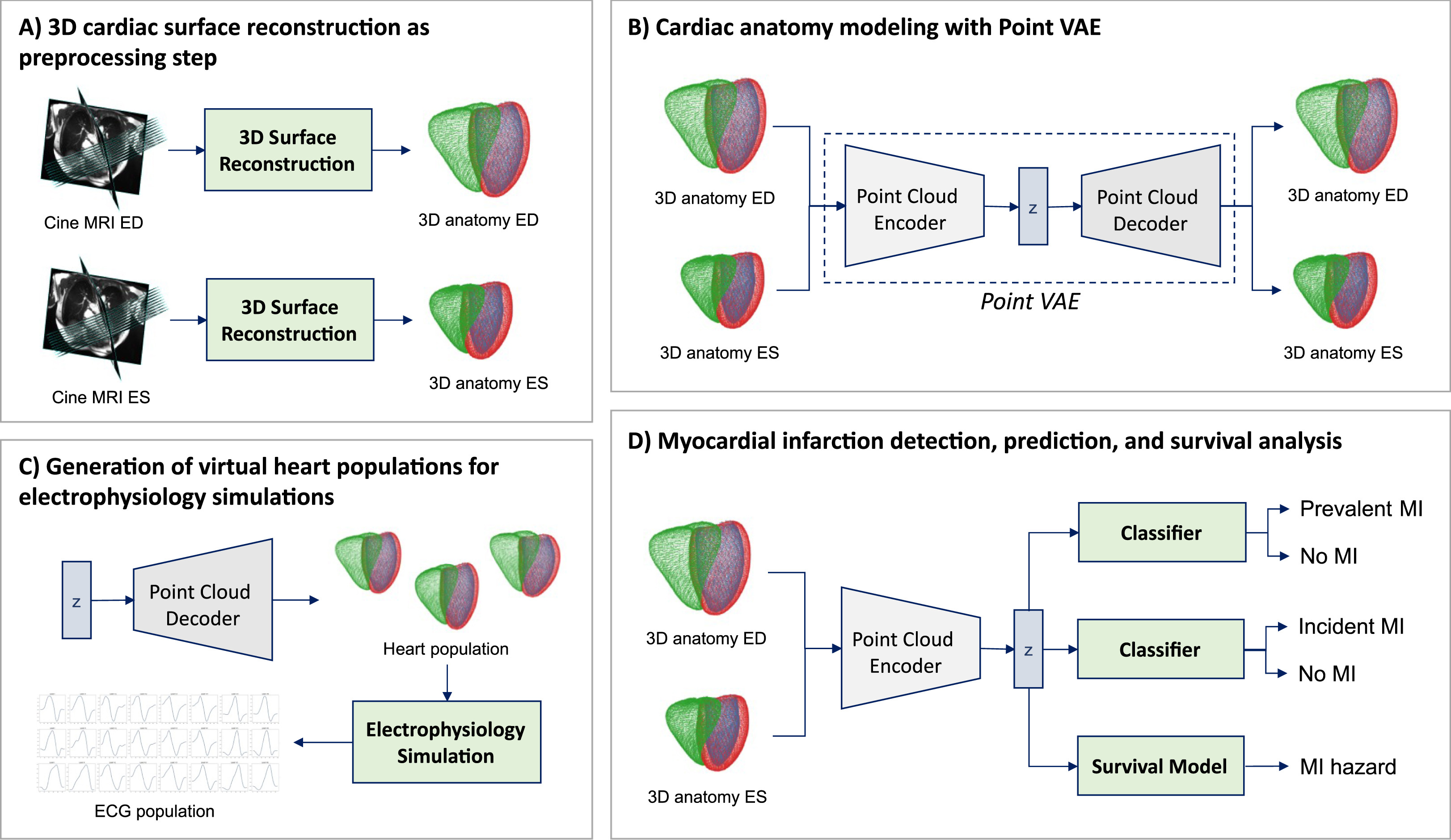 3D Cardiac Shape Analysis with Variational Point Cloud Autoencoders for Myocardial Infarction ...
